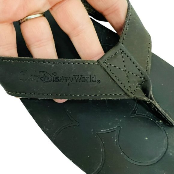 Shoes | Disney World Sandal Flip Flop Brown Mickey Mouse Footbed Mens ...